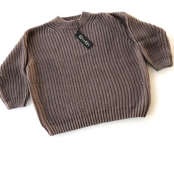 Kin + Kin | Shirts & Tops | Nwt Kin Kin Brown Chunky Sweater | Poshmark